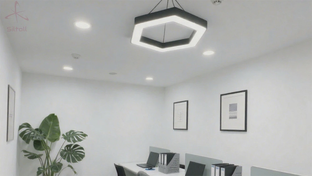 Hexagon LED Office Lights | Modern Energy-Saving Workspace Lighting ...